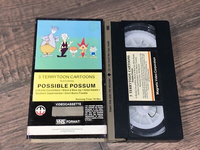 5 TERRYTOON CARTOONS Possible Possum VHS MAGNETIC 1st Release SUPER ...