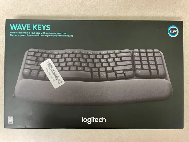 LOGITECH WAVE KEYS Wireless Ergonomic Keyboard with Cushioned Palm Rest ...