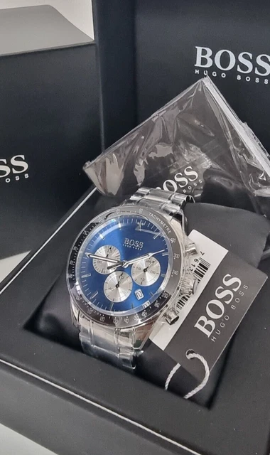 HUGO BOSS WATCH HB1513630 Trophy Blue Dial Men’s Chronograph Watch £70. ...