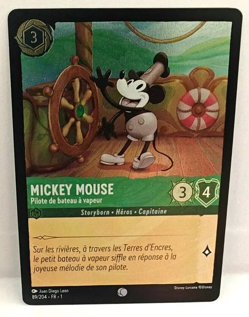 CARTE DISNEY LORCANA Mickey Mouse Pilote de bateau vapeur 89/204 ...