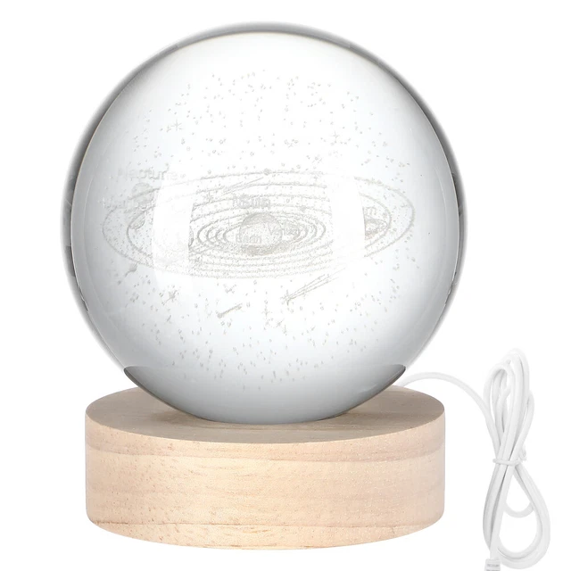 HAPPY HAVES LIGHT Sphere Solar System Lamp Crystal Ball Table Baby £10. ...