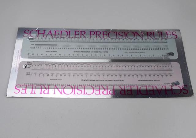 SCHAEDLER PRECISION RULES 2 Pack 12-Inch Ruler A / B Decimal Inches ...