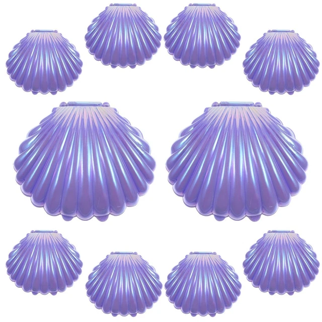 10PCS SEASHELL CANDY Boxes Desktop Sea Shells Shaped Storage Case ...