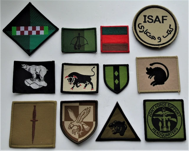 12 BRITISH ARMY Tactical Recognition Flashes/Badges - Commando/Airborne ...