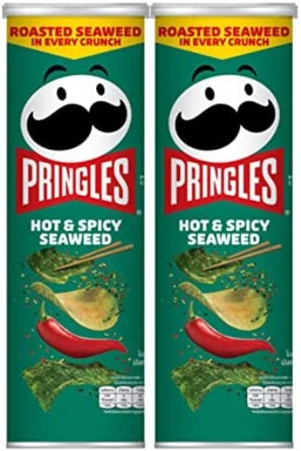 HILARY PRINGLES CRISPS Potato Chips Hot & Spicy Seaweed Flavor 97g x 2 ...