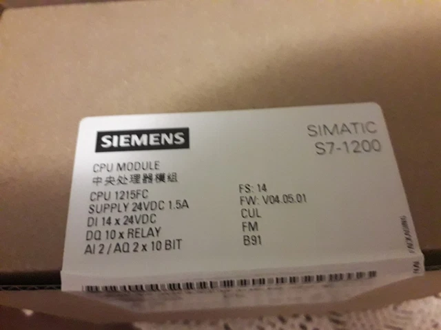 PLC SIEMENS SIMATIC S7-1200 CPU 1215fc 6ES7 215-1HF40-0XB0 EUR 600,00 ...