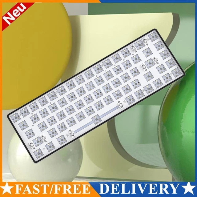 WIRELESS MECHANICAL HOT Swappable Keyboard Kit 68Keys 3 Modes for PC ...