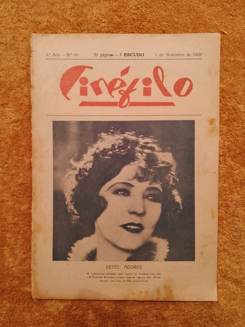 RENEE ADOREE COVER 1929 W. FRITSCH NOVARRO Brigitte HELM Ch. MORTON ...