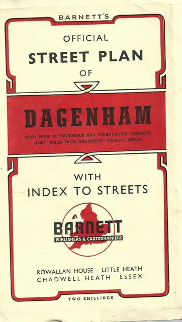 VINTAGE OLD BARNETT’S Street Map Dagenham 1950-60 £6.75 - PicClick UK