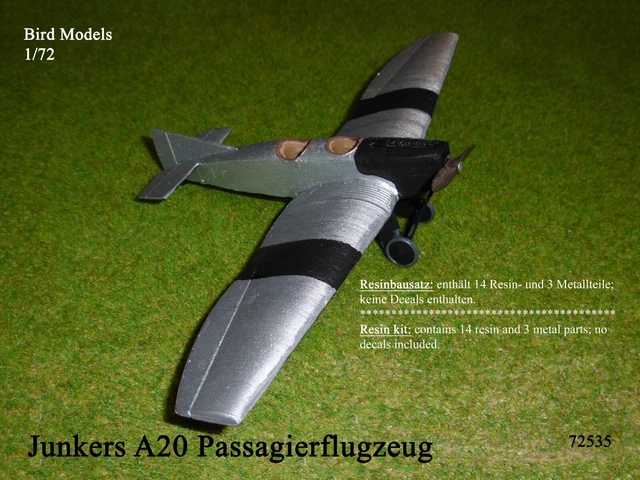 JUNKERS A20 PASSAGIERFLUGZEUG 1/72 Bird Models Resinbausatz / Resin kit ...