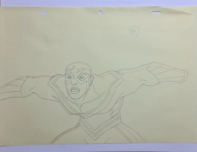 MARVEL AVENGERS ASSEMBLE Production Animation Cel Drawing: Falcon ...