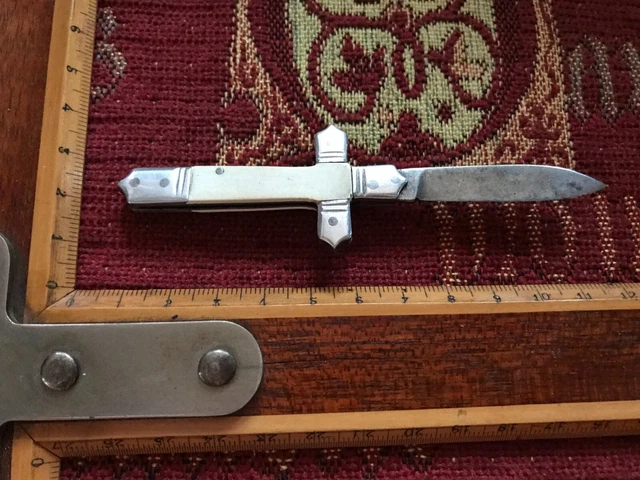 COUTEAU ANCIEN CROIX JESUS CHRIST figuratif antique cross knife ...