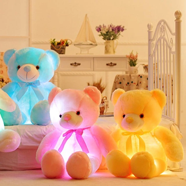 GLOWING BEAR PLUSH Toy Luminous Creative Light Up LED Teddy Bear Xmas ...