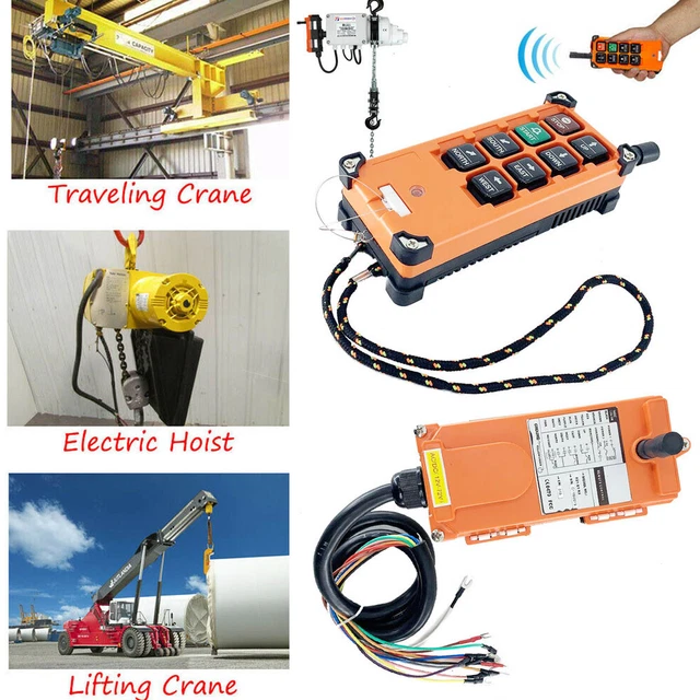 WIRELESS INDUSTRIAL REMOTE Control Transmitter Receiver Hoist Crane ...