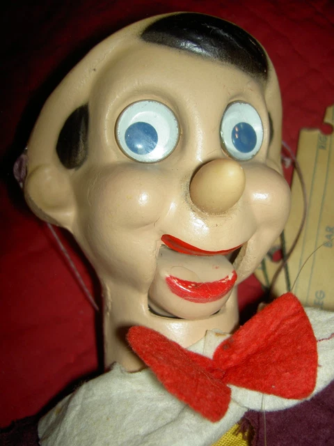 1950 STRING PUPPET marionette, PINOCCHIO w/growing nose, GOOGLY eyes ...