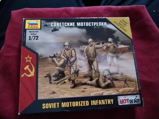 VINTAGE ZVEZDA SOVIET Motorized Infantry 1:72 Figure Plastic Model Kit ...