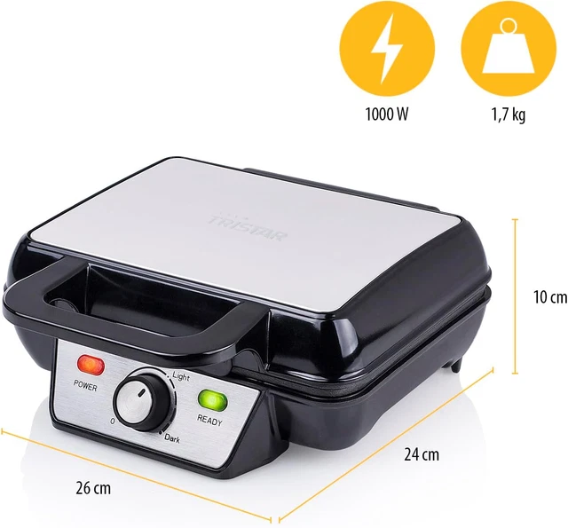 TRISTAR WF-2195 WAFFELEISEN – Zwei Waffeln Gleichzeitig ...