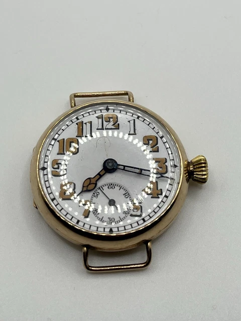 9CT GOLD WW1 Military Officers Trench Watch, No Bracelet £250.00 - PicClick UK