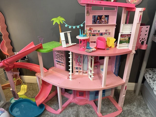 BARBIE 3-STOREY DREAM House 1:6 Furnished Pool Slide Furniture & Accs £ ...