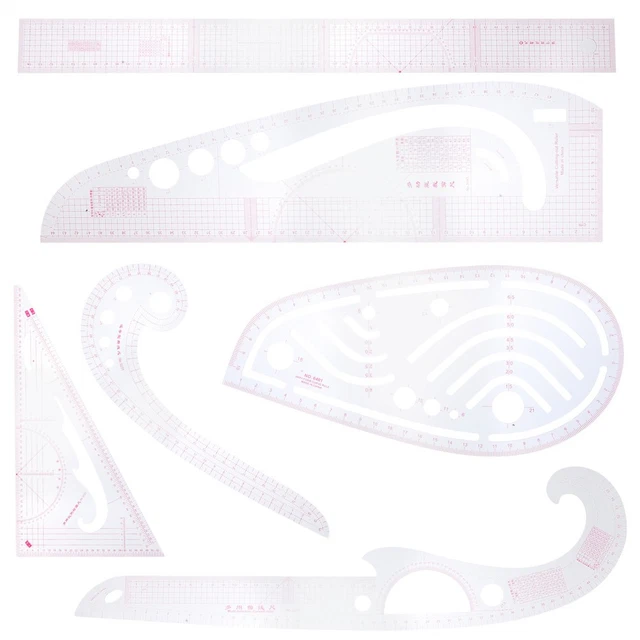 6 PCS MEASURING Sewing Ruler Curve Pattern Rulers Fabric Quilting £19. ...