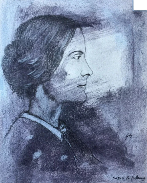 SUSAN B. ANTHONY - Dessin Portrait Signé de Frederic Branka Peintre ...