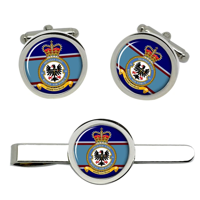 26 SIGNALS UNIT, RAF Cufflinks and Tie Clip Set EUR 52,88 - PicClick FR