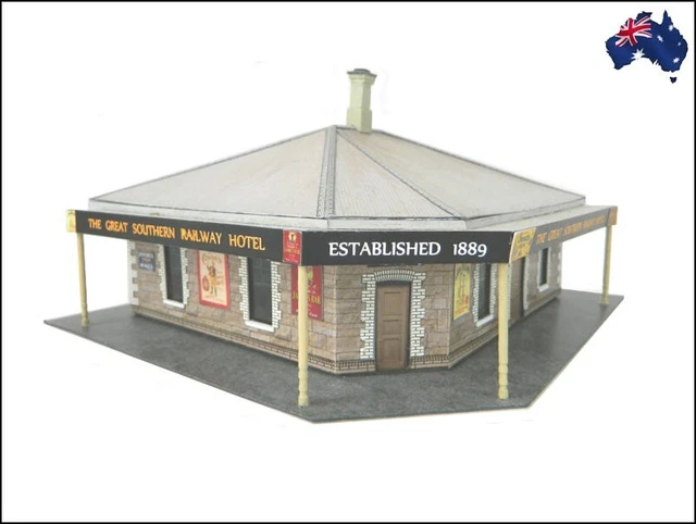 HO SCALE AUSTRALIAN Single Storey Classic Hotel SANDSTONE WALLS $36.90 ...