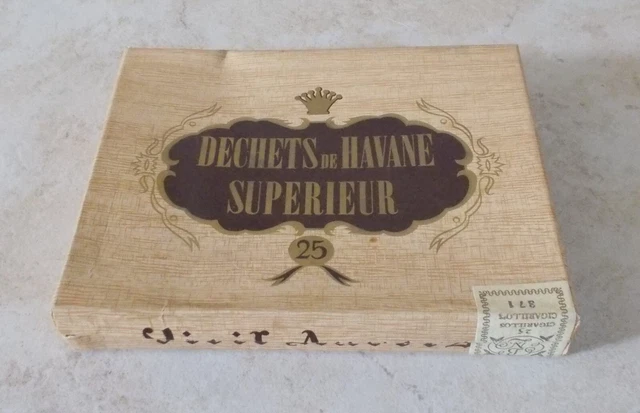 ANCIENNE BOITE CARTON DECHETS DE HAVANE SUPERIEUR Cigarillos Belgique tabac EUR 11,90 - PicClick FR