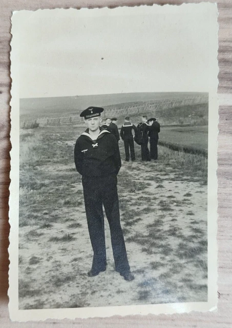 MATROSE SOLDAT KAMERAD Portrait Kriegsmarine Uniform 2.WK (6,5x10) Orig ...