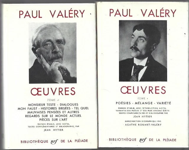 PAUL VALERY OEUVRES 2T Complet La Pleiade 1957 EUR 45,00 - PicClick FR