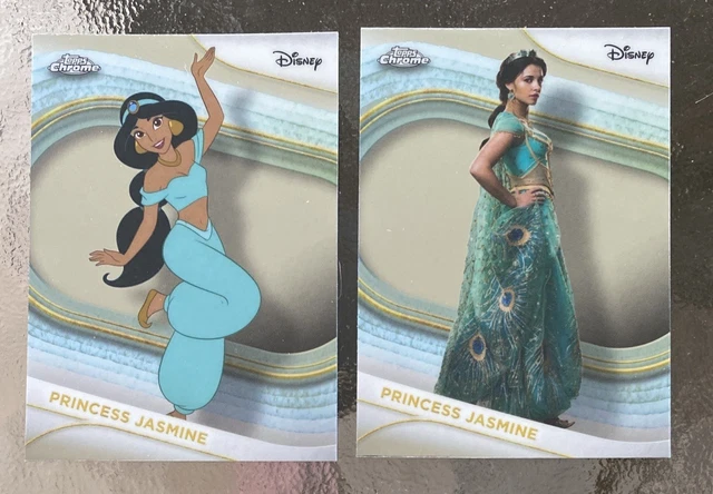 2025 TOPPS CHROME Princess Jasmine Animated & Live Action Card Lot $2. ...