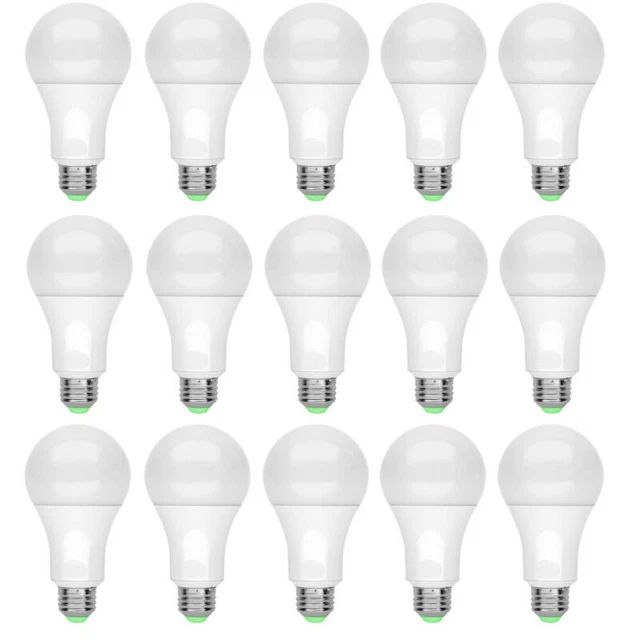 15 PACK A19 LED Light Bulbs 15W Equivalent 100W Replacement Daylight ...