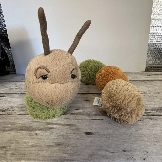 JELLYCAT FIGGY CATERPILLAR, Insect, Brown/Orange/Green Soft Plush ...