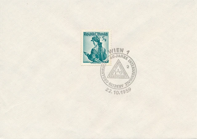 SPECIAL STAMP 1959: 40 years internal Work Organization (ILO), Vienna ...