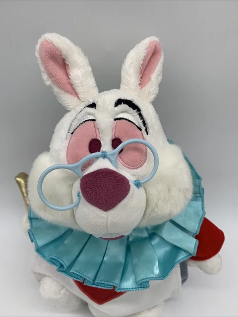 DISNEY STORE ALICE in Wonderland White Rabbit Plush Bunny Glasses 16" £ ...