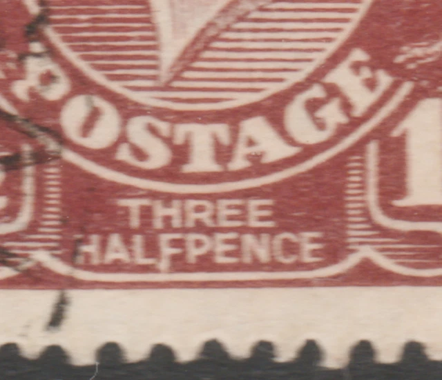 1918 KGV 1½D BROWN SINGLE WMK "ERROR" "DISTORTED "F" OF HALF" BARGAIN ...