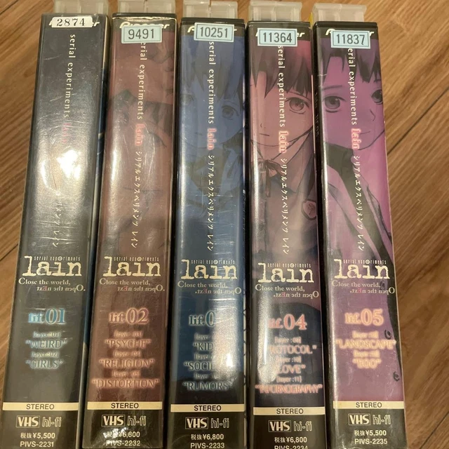 SERIAL EXPERIMENTS LAIN VHS Complete Set 5 Volumes Pioneer Japanese ...