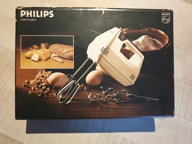 VINTAGE PHILIPS HAND Mixer HR 1190 Cream Blender Hand Grip VGC Retro £ ...