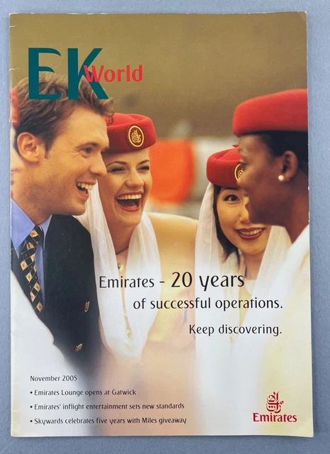 EMIRATES EK WORLD Airline Brochure November 2005 20 Years Edition Cabin ...
