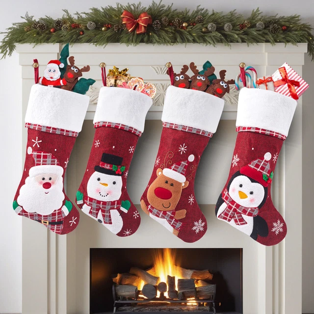 18.8& CHRISTMAS STOCKING Classic Large Stockings Santa, Snowman ...