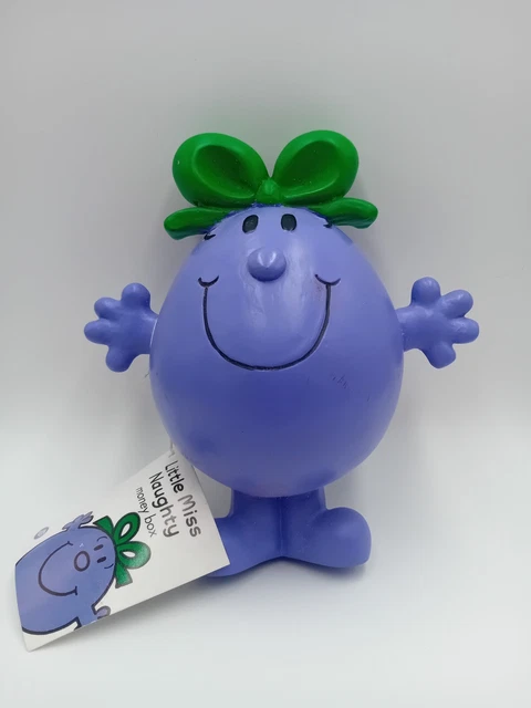 RARE MR MEN LITTLE MISS NAUGHTY 6" Piggy Bank/ Money Box 1997 NEW WITH ...