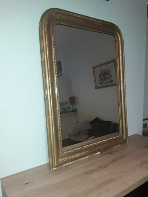 MIROIR EPOQUE LOUIS Philippe fin XIXème cadre perlé EUR 220,00 ...