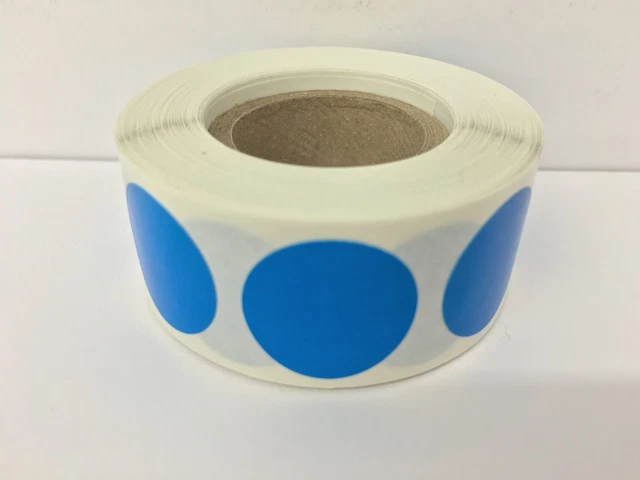 1-1/2& ROUND BLUE Color Coding Warehouse Inventory Labels (1000/Roll ...