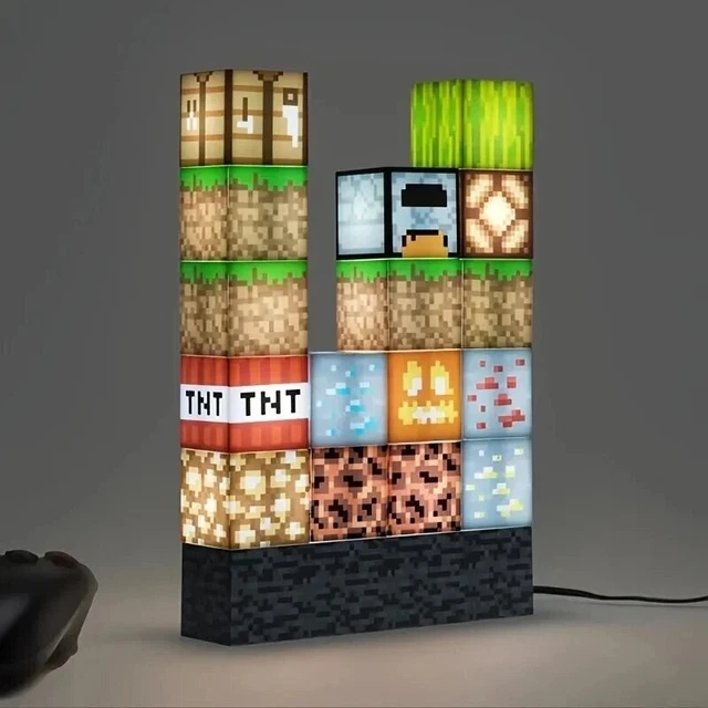 BROWNSTONE MINECRAFT BLOCK LED Lamp - Customisable LED Decoration Light ...