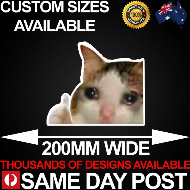 SAD BOI CAT 200mm Wide Vinyl Car Sticker Decal Cheap Funny Meme ...