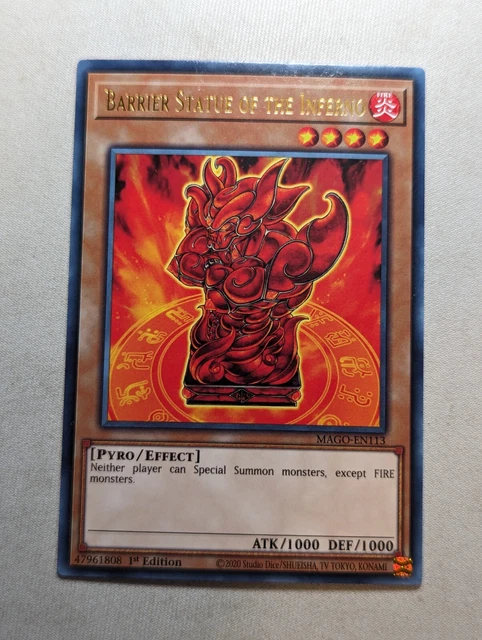 YU-GI-OH! - BARRIER Statue Of The Inferno - MAGO-EN113 - Rare - 1st Edition EUR 0,73 - PicClick FR