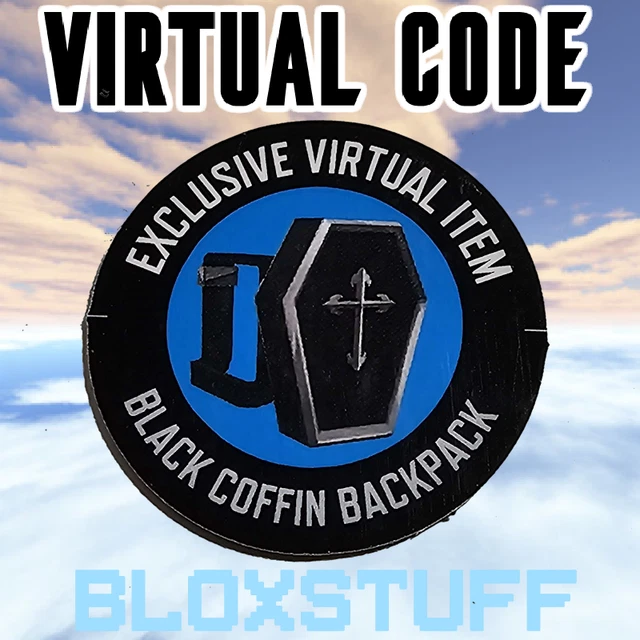 BLACK COFFIN BACKPACK ROBLOX - Virtual Toy Code Sent in Inbox $18.00 ...