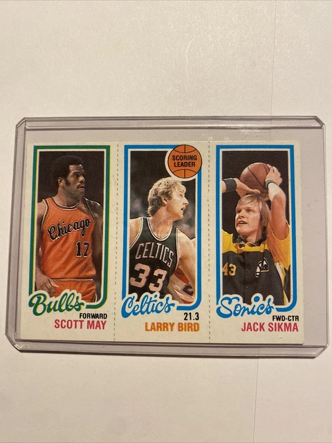 1980-81 TOPPS LARRY BIRD JACK SIKMA SCOTT MAY Rookie Scoring Leader HOF ...