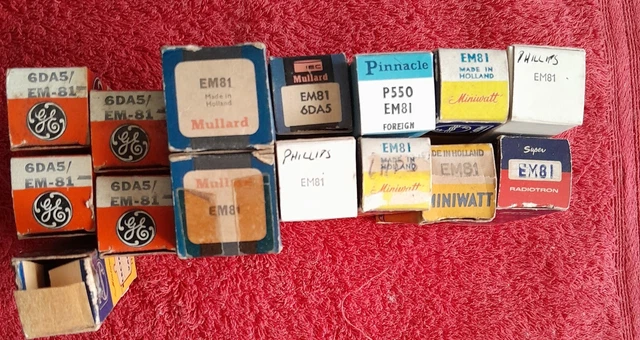 VINTAGE VALVES Nos stock EM81 Tuning indicator valves in box x 15 $295. ...