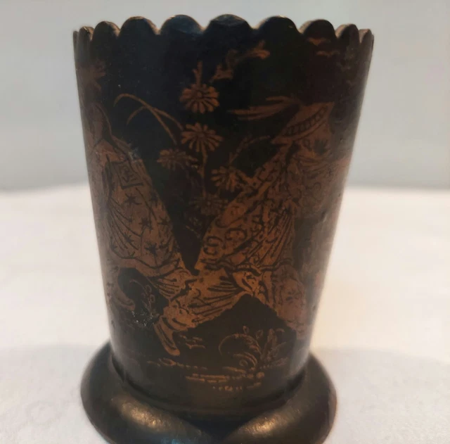 POT LAQUÉ DÉCOR asiatique / chinoiserie – laque noire à décor doré ...